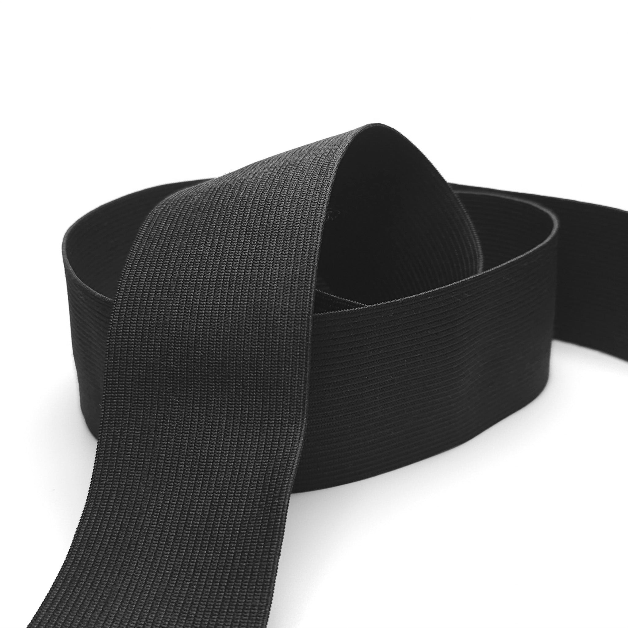 Knitted Elastic – 60 mm Black | Les Tissées