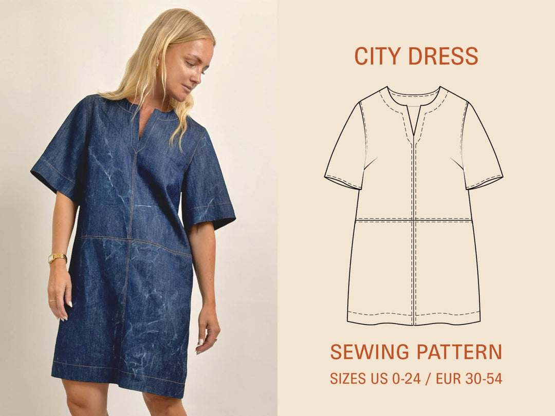 City Dress Sewing Pattern PDF | Wardrobe by Me – Les Tissées