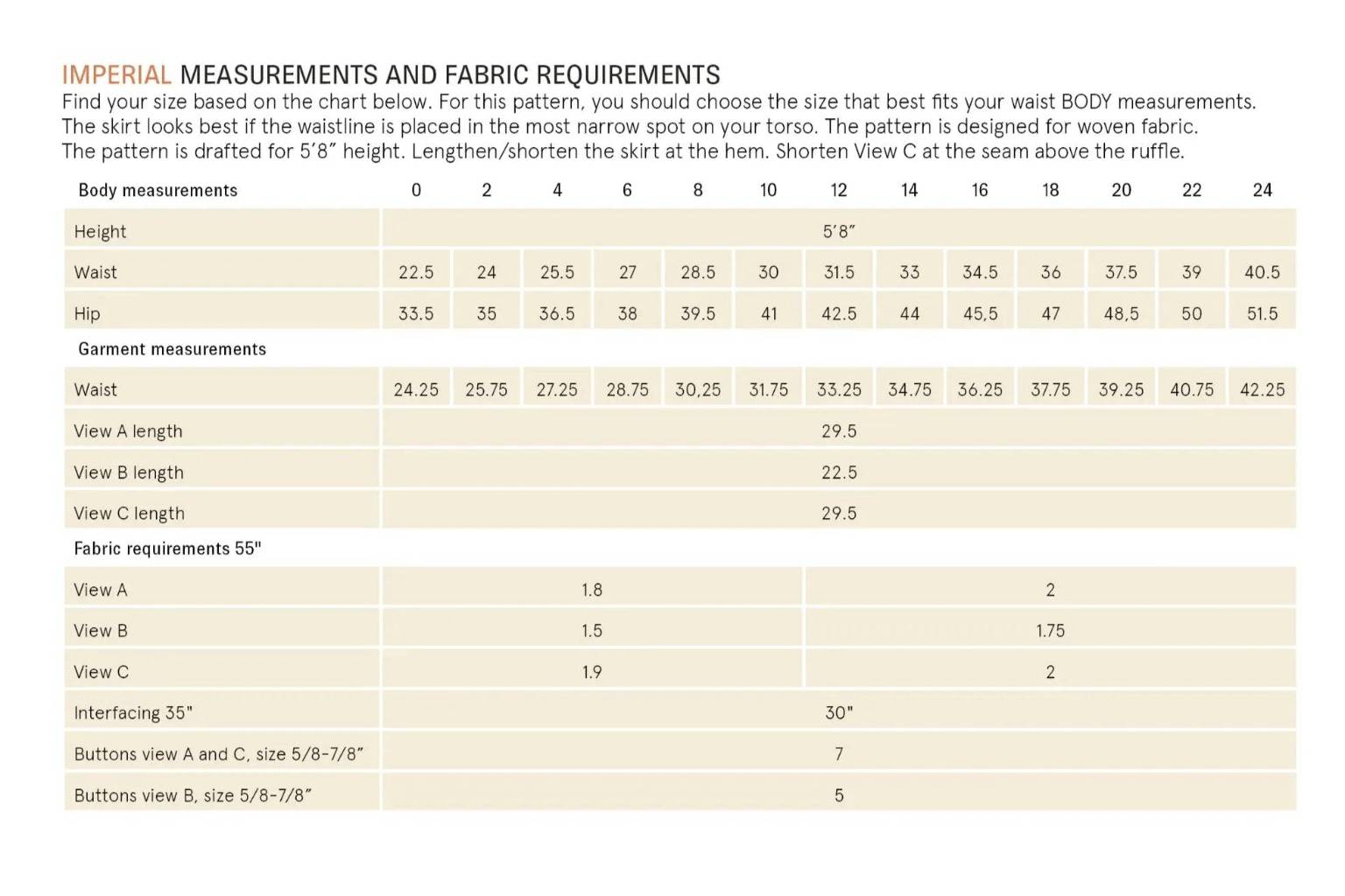 Front Button Skirt PDF Sewing Pattern | Wardrobe by Me | Les Tissées