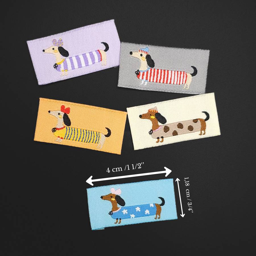 Woven Sewing Labels – Sausage Dog | Les Tissées