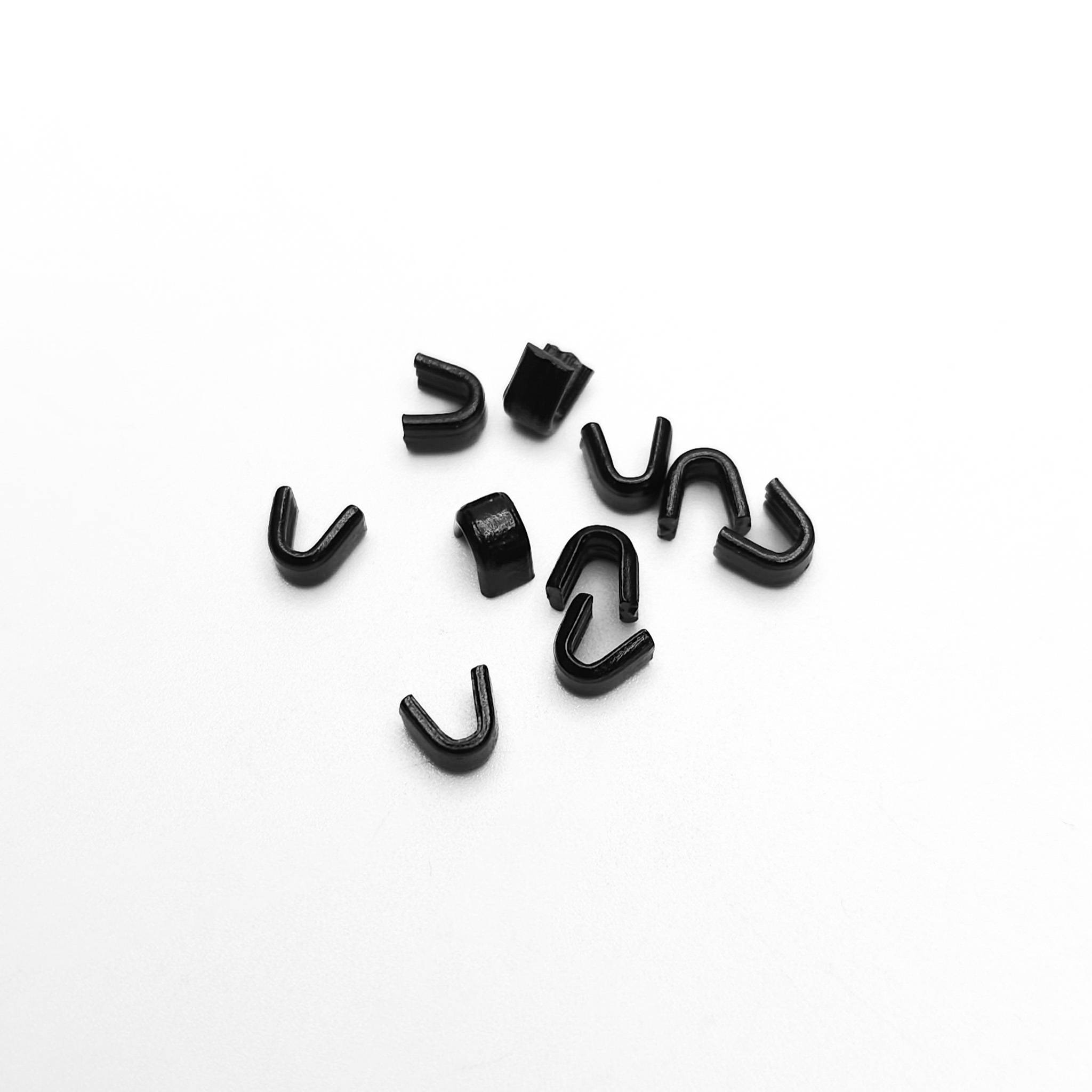 Black U-Shape Zipper Top Stoppers – 10 pcs (#5) | Les Tissées